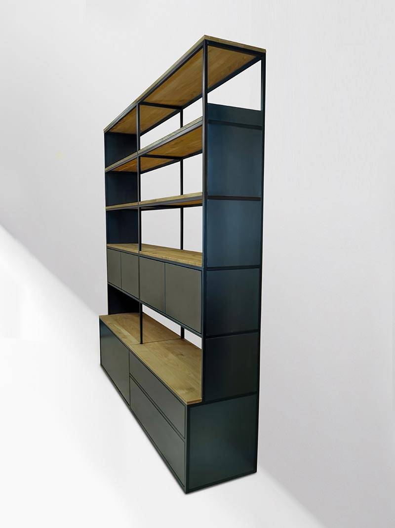Regal nach Mass aus Holz und Metall Raumteiler Stahlregal